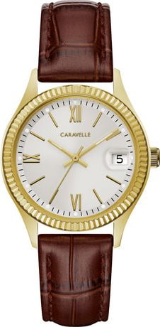 Click here for Caravelle Ladies Gold-Tone Quartz Watch Brown Stan... prices