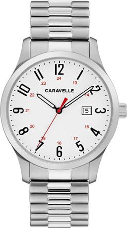 Click here for Caravelle Mens Silver-Tone Quartz Watch Silver Sta... prices