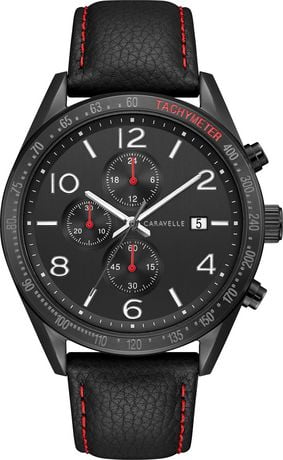 Caravelle Mens Black Quartz Watch - Walmart.ca
