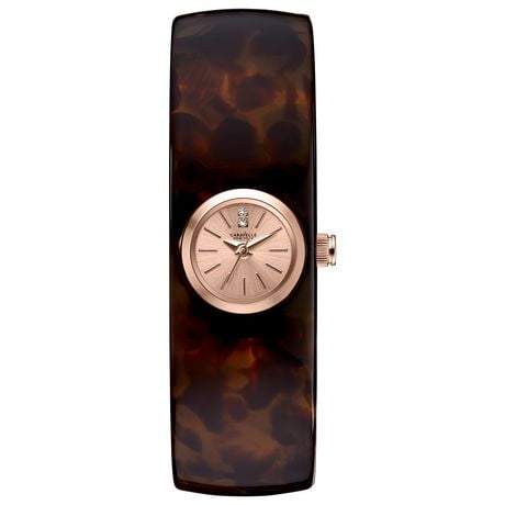 Click here for Caravelle Ladies Rose Gold Quartz Watch Brown Stan... prices