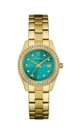 Click here for Caravelle Ladies Gold-Tone Quartz Watch Gold Stand... prices