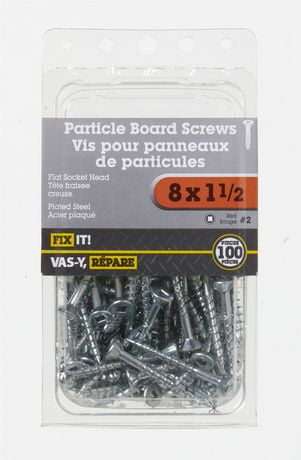 8x1-1/2" Particle Board Screws 100 Pieces, For use in all particle ...