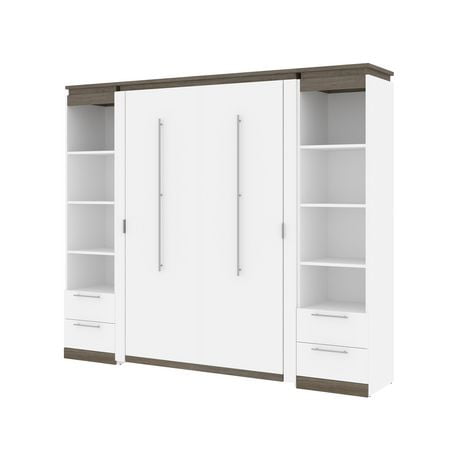 Click here for Bestar Orion Full Murphy Bed & 2 Narrow Shelving U... prices