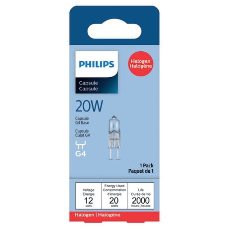 PHILIPS 20W T3 Capsule G4 Base Halogen Light Bulb | Walmart Canada
