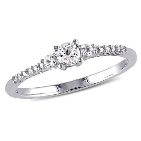 Click here for Miabella 0.30 Carat Total Weight Created White Sap... prices