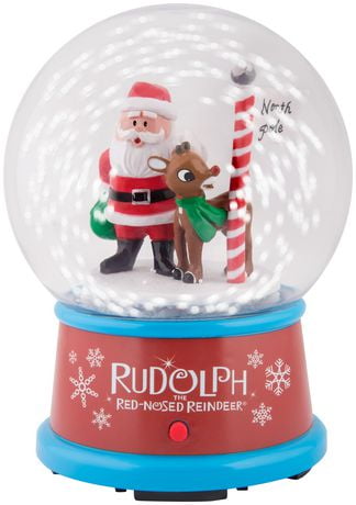 Snow Globe 4.5" Rudolph and Santa w/ North Pole Sign Rudolph | Walmart ...