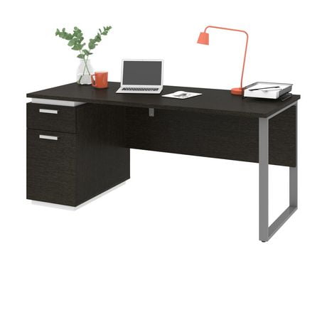 Click here for Bestar Aquarius Desk With Single Pedestal Deep Gre... prices