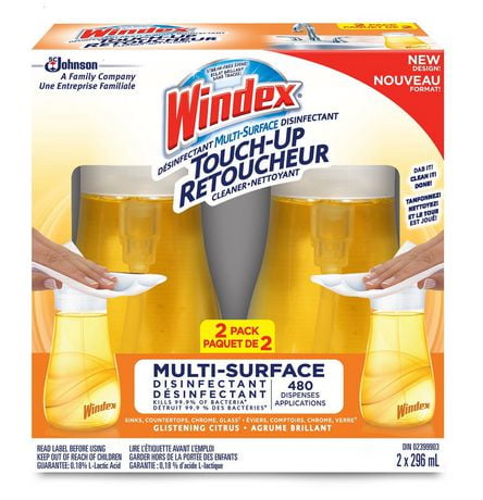 Windex® Multisurface Disinfectant Touch Up Cleaner - Glistening Citrus ...