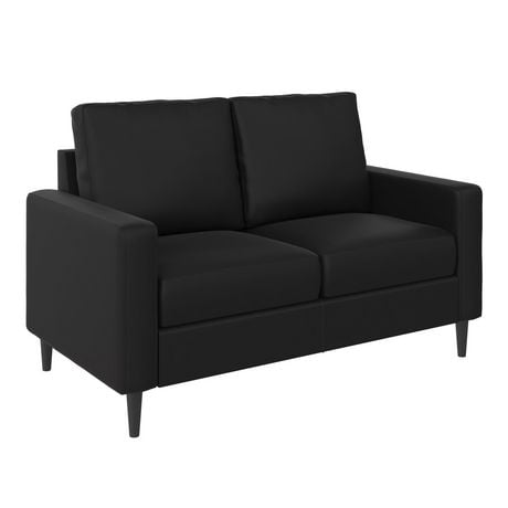 Click here for Dorel Dhp Connor Modern Loveseat  Black Faux Leath... prices