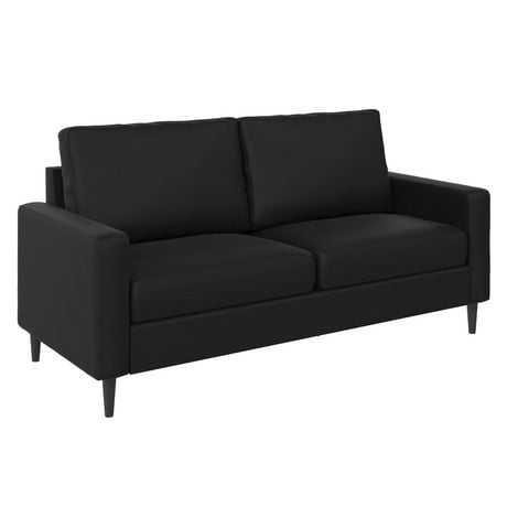 Click here for Dorel Dhp Connor Modern Sofa  Black Faux Leather B... prices