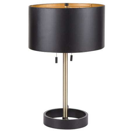 Click here for Hilton Contemporary Table Lamp In Walnut And Black... prices