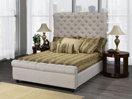 Click here for Brassex Inc Victoria Queen Platform Bed  Beige Bei... prices