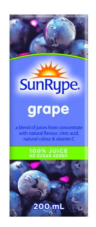 Sun-Rype Grape 100% Juice - 5x200ml juice boxes | Walmart.ca