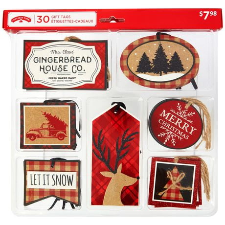 Holiday Time Kraft Deluxe Gift Tags, Handmade Gift Tags, Pre-Strung ...