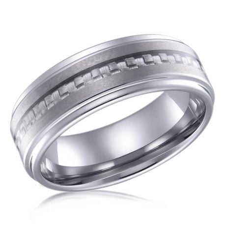 Click here for Quintessential Mens Tungsten 8Mm White Carbide Fib... prices