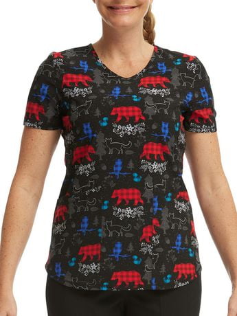 Scrubstar Women's "Fall Friends" V-Neck Scrub Top - Walmart.ca