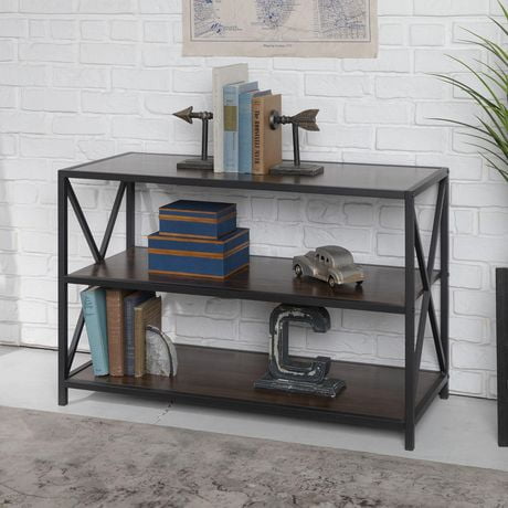 Click here for Manor Park 2 Shelf Industrial Wood Bookcase  40 Da... prices