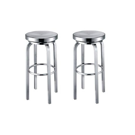 Click here for Heavenly Collection Silver Metal Backless Counter... prices
