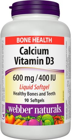 Webber Naturals® Calcium Vitamin D3, 600 mg/400 IU | Walmart Canada