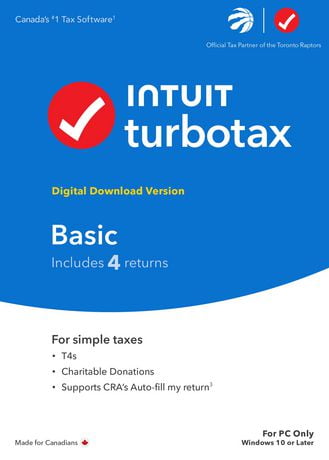 Intuit TurboTax Basic 2023 - 4 Returns - Bilingual - Windows - CD ...