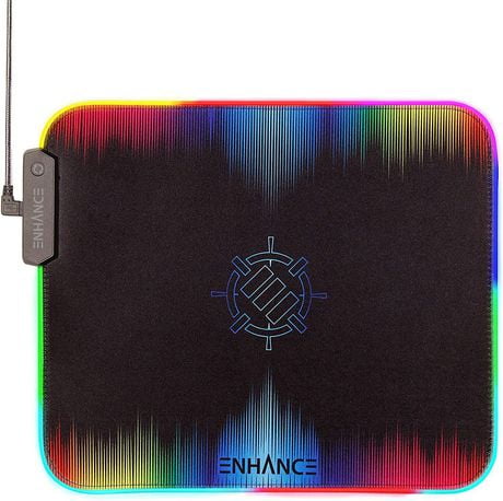 ENHANCE Large LED Gaming Mouse Pad with Clear Optical Fiber Edges ...