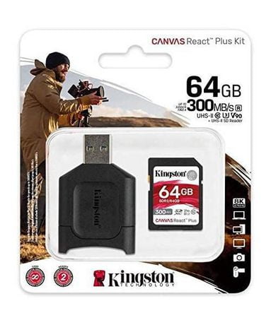 Click here for Kingston 64Gb Sdxc Canvas React Plus 300Mb/S Read... prices
