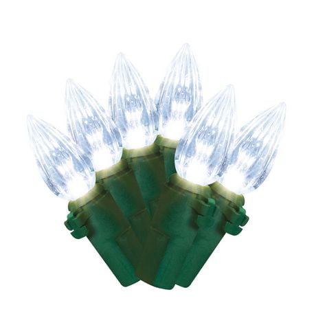 Holiday Time 46.7' 200-Count LED C3 String Christmas Lights, Cool White ...