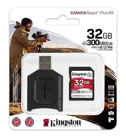 Click here for Kingston 32Gb Sdxc Canvas React Plus 300Mb/S Read... prices