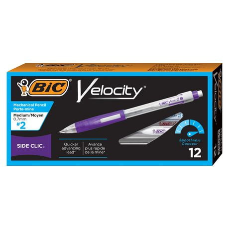BIC Velocity Side Click Mechanical Pencil, with quick side lead advance ...