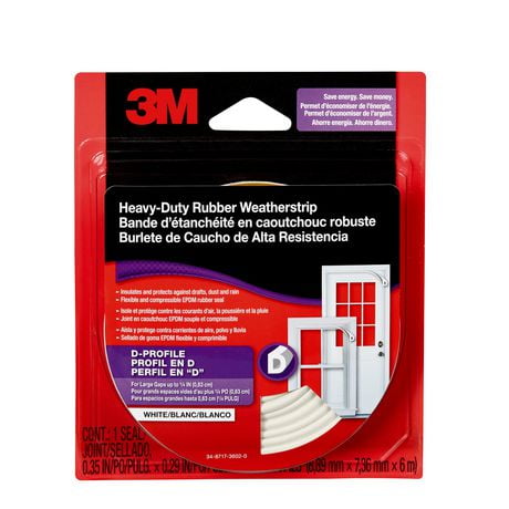 3M Canada Rubber Weatherstrip D-Profile, White - Walmart.ca