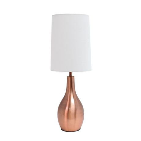 Click here for Simple Designs 1 Light Tear Drop Table Lamp Rose G... prices