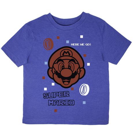 Click here for Nintendo Boys Short Sleeve Crew Neck T-Shirt Blue... prices