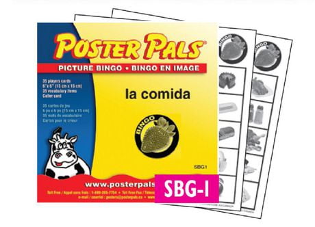 Click here for Poster Pals Spanish Food Bingo Set . 6 X 6 X .3 prices