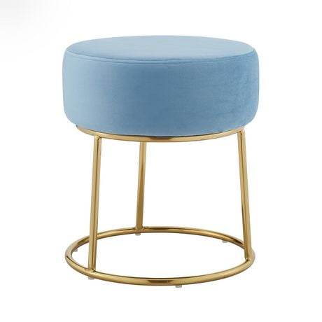 Click here for Linon Brickton Accent Vanity Stool Blue Blue # prices