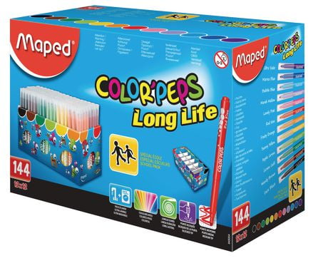 Maped Color Peps Long Life Markers (12 Colours) Bel Air