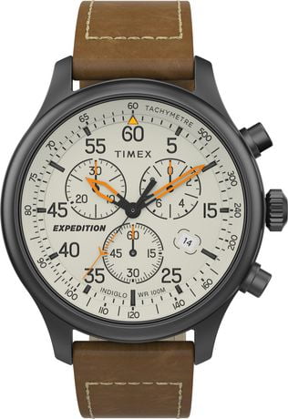 Timex Expedition Field Chronograph 43mm Leather Strap Watch - Walmart.ca