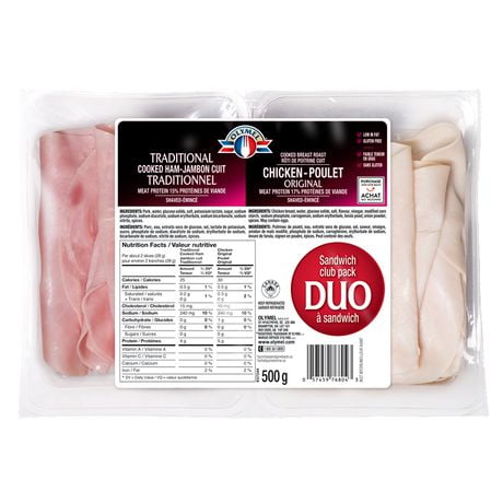 Olymel Duo-pack Shaved Traditional Cooked Ham And Cooked Chicken Breast ...