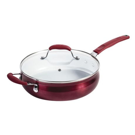 Tasty 4Qt Saute Pan Titanium Ceramic Non-Stick - Red | Walmart Canada