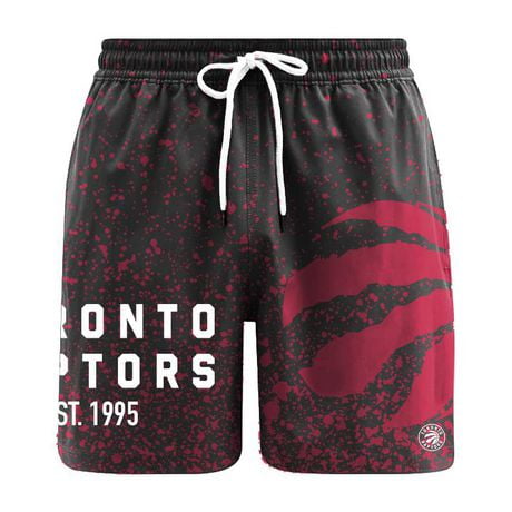 NBA Toronto Raptors Logo Charcoal Shorts with Bleach Splatter | Walmart ...