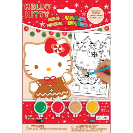 Hello Kitty Holiday Paint By Number Poster Board with 4 Painting Pods ...
