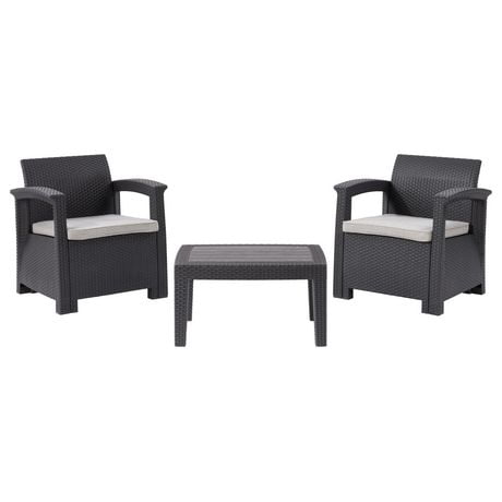 Click here for Corliving Lake Front Black Rattan Patio Chair Set... prices