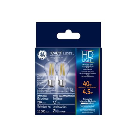 General Electric 4W HD+ LED A15 Reveal Light Bulb - Walmart.ca