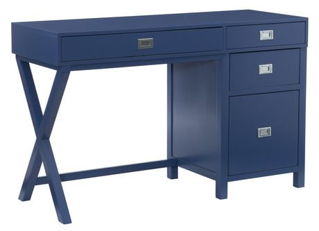 Click here for Linon Posey Side Storage Desk Navy Grey # prices
