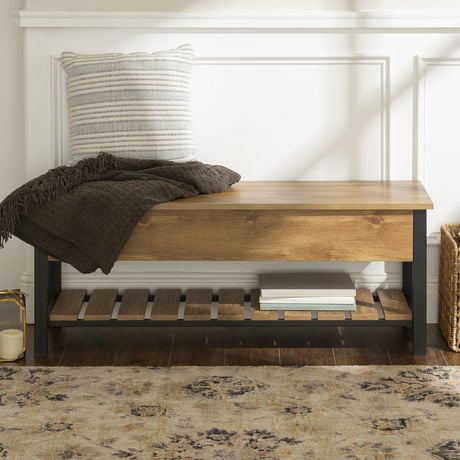 Click here for Manor Park Modern Farmhouse Storage Bench With Hid... prices