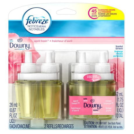 Febreze Noticeables with Downy April Fresh Scent Dual Oil Refill Air ...