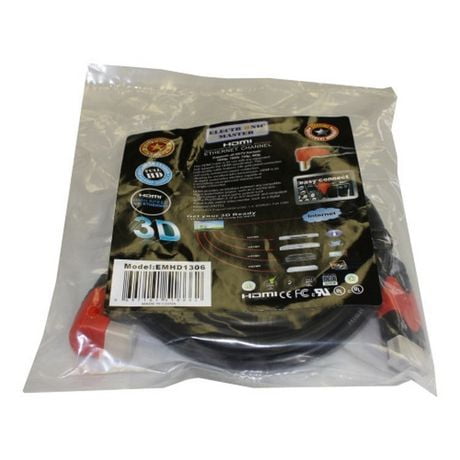 Click here for Electronicmaster 6 Ft Hdmi Cable Black W*D*H (In.)... prices