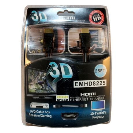Click here for Electronicmaster 25 Ft Hdmi Cable Black W*D*H (In.... prices