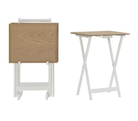 Click here for Linon Monterra Natural Tray Table Set White # prices