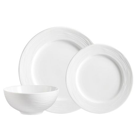 Click here for Safdie & Co. Dinnerset 12Pc Round Rim Embossed Wav... prices