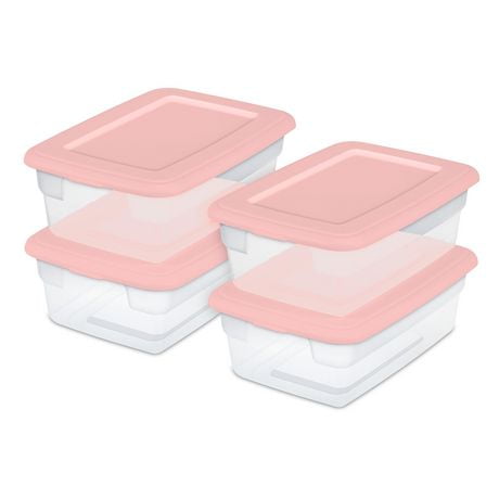 Sterilite Set of (4) 11 L Storage Boxes- Pink - Walmart.ca